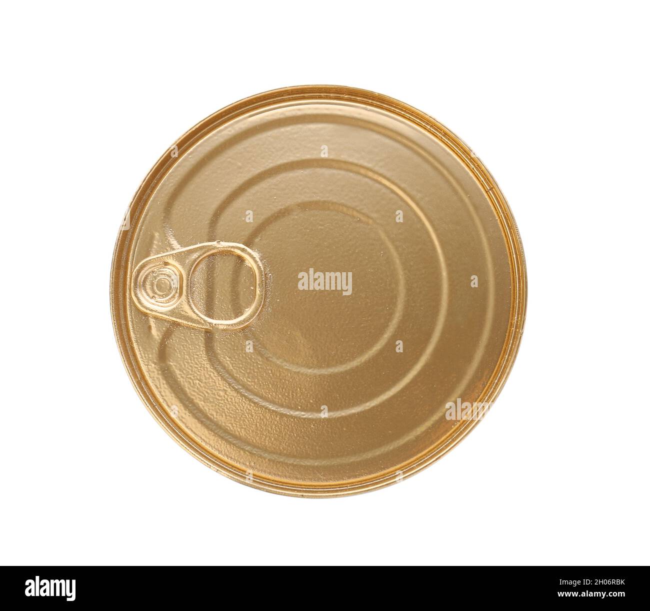 Tin can with food on white background Stock Photo - Alamy
