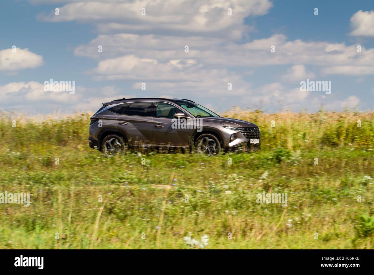 MOSCOW, RUSSIA - AUGUST 27, 2021 Hyundai Tucson Fourth generation NX4 ...