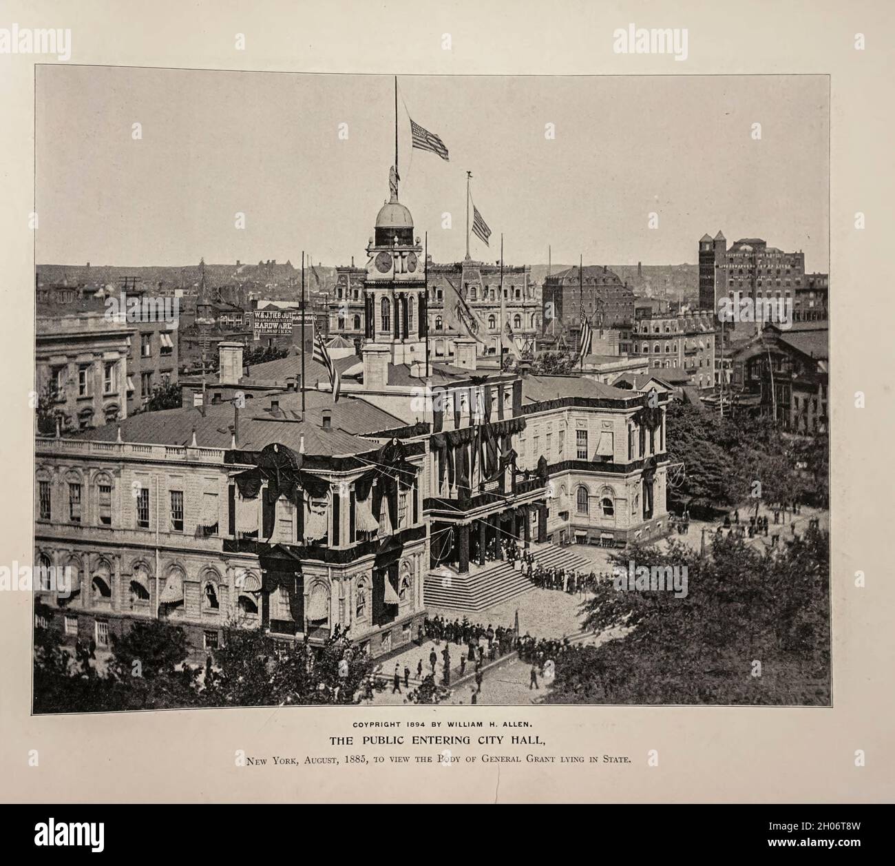 THE PUBLIC ENTERING CITY HALL New York, August, 1885, to view the Body ...