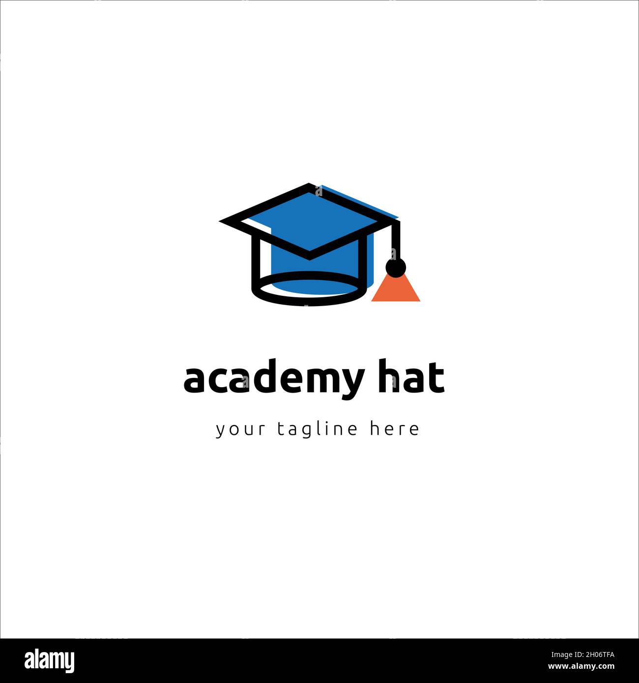 academy hat sign, Graduation hat cap line icon art for education apps ...