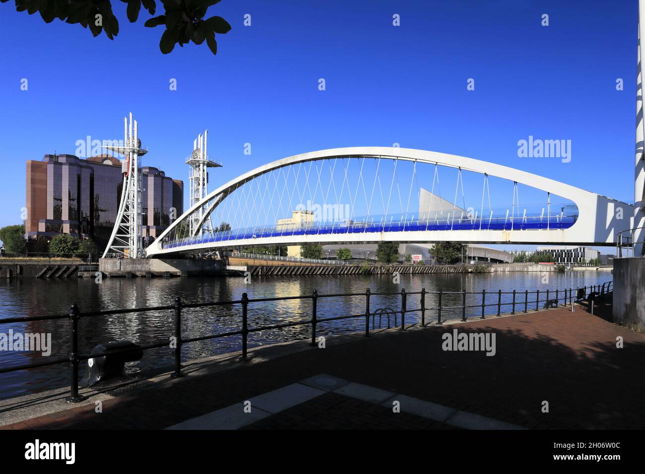 The Millennium Bridge, Media City, Salford Quays, Manchester ...