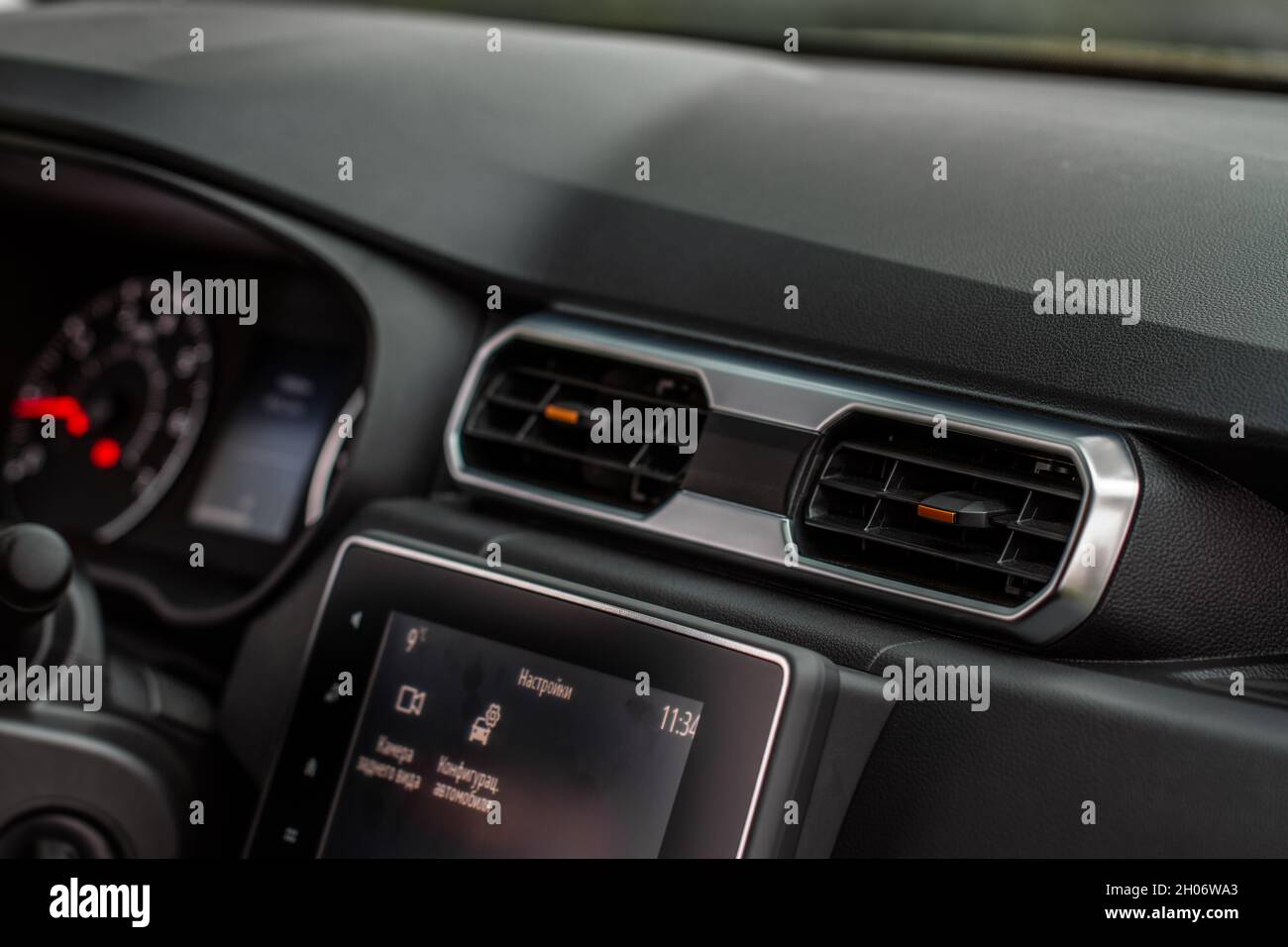 Car air conditioning system. Car air condition. Modern car interior ...