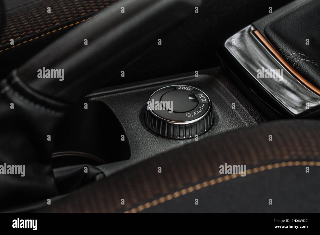 Drive selector button. Automatic gear lever and gear shift. Car ...