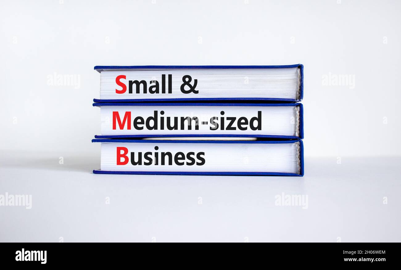 SMB small and medium-sized business symbol. Words SMB small and medium ...
