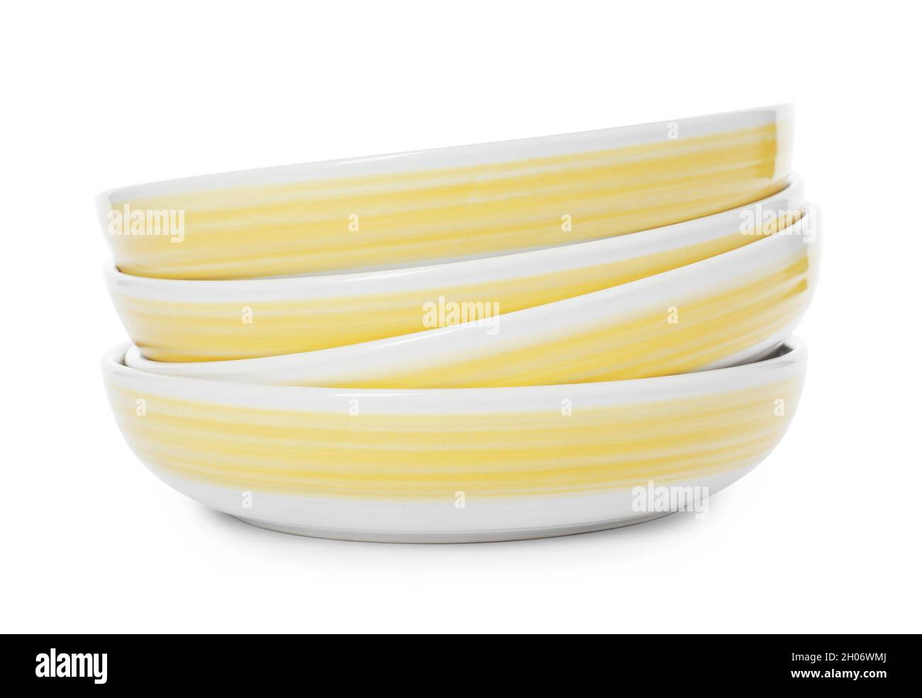 Stack of clean plates on white background. Washing dishes Stock Photo ...