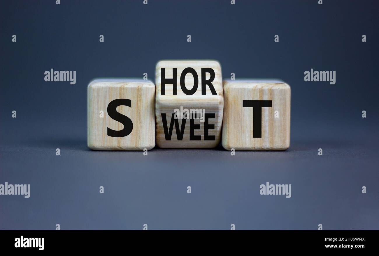 Short and sweet symbol. Turned wooden cubes and changed the word 'short ...