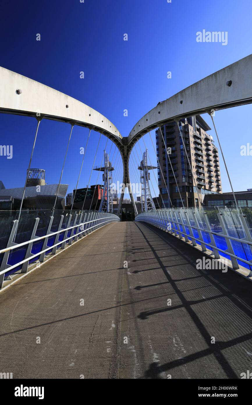 The Millennium Bridge, Media City, Salford Quays, Manchester ...