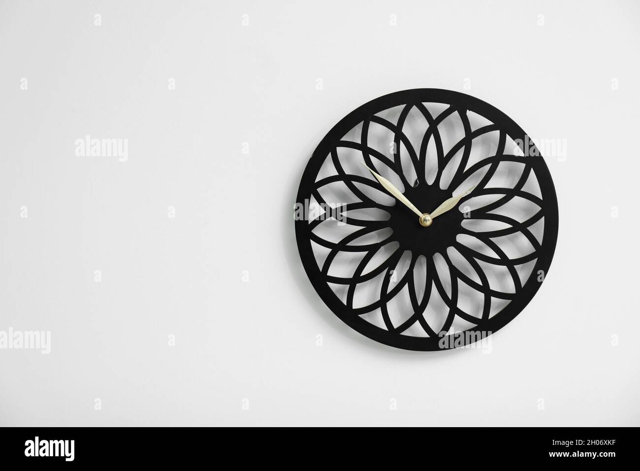 Stylish clock on white background. Time concept Stock Photo - Alamy