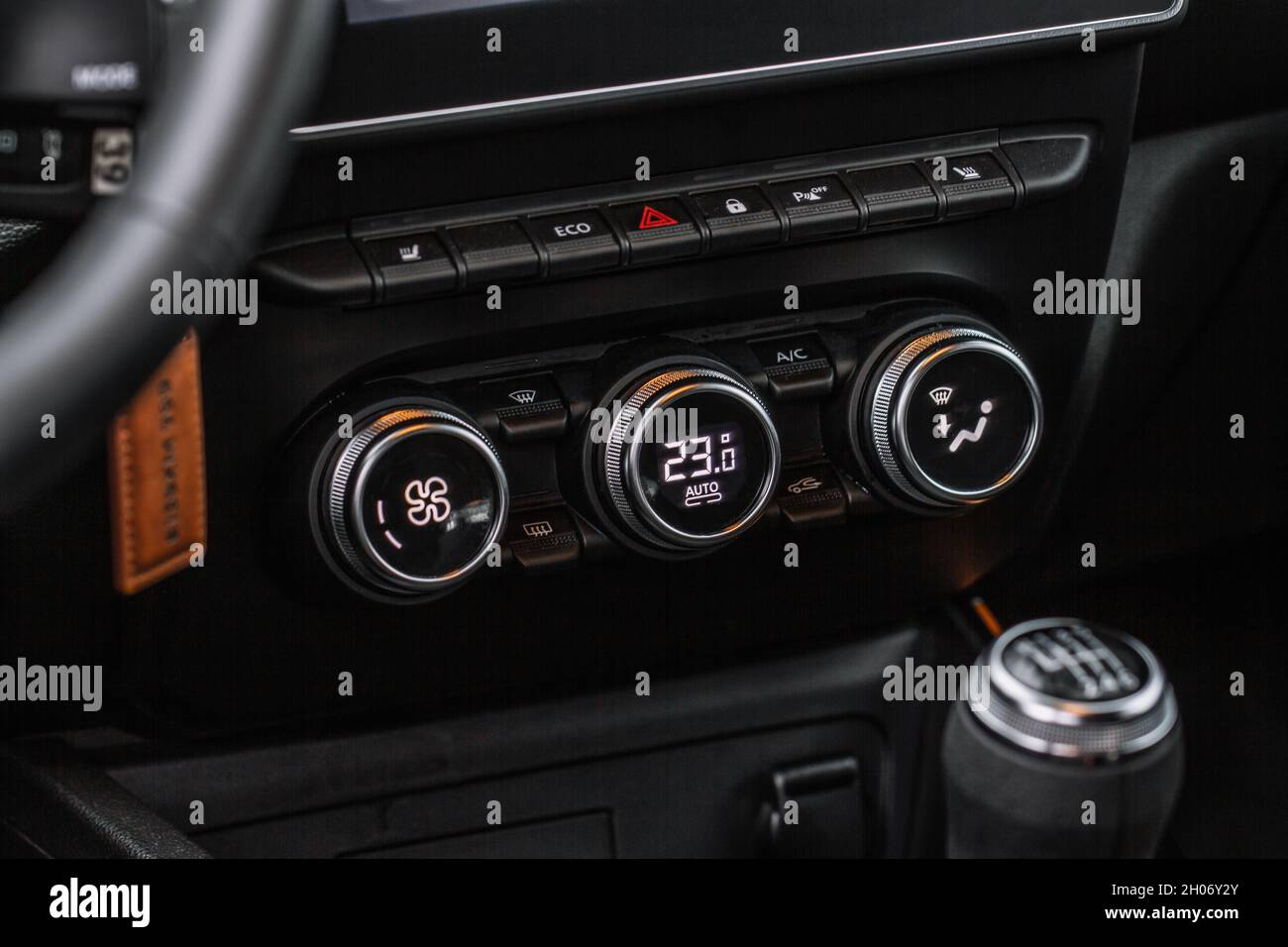 Color car air conditioning buttons close up view inside a car. Car ...