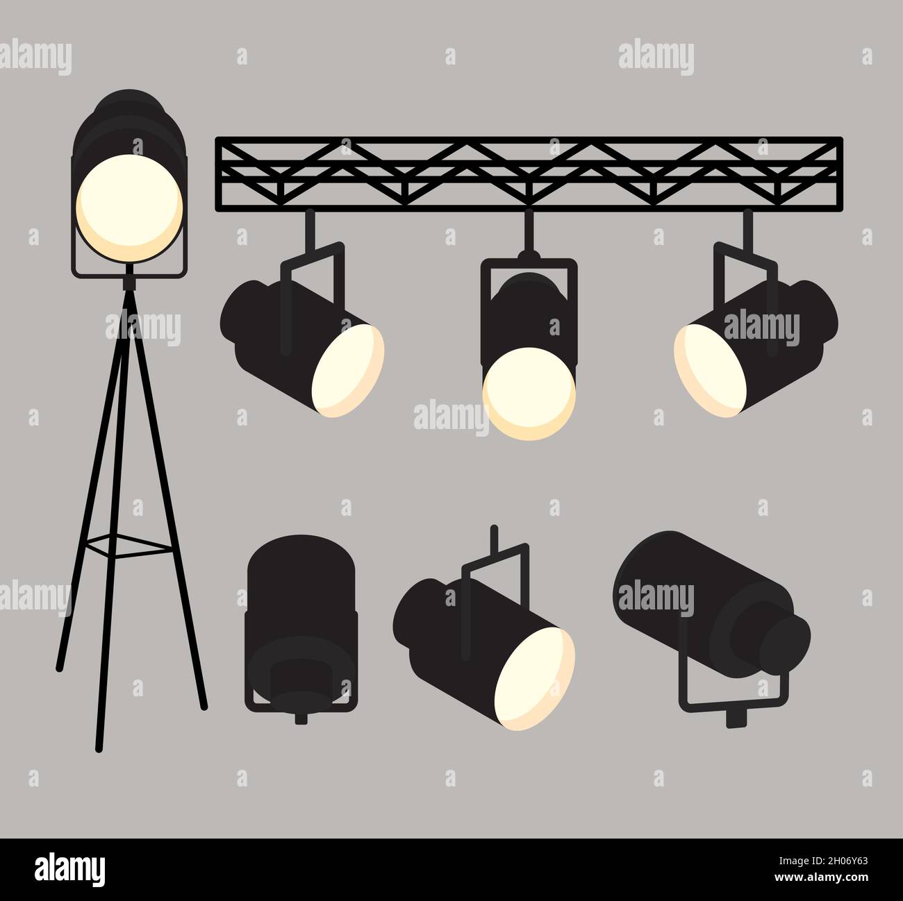 five spotlight reflector items Stock Vector Image & Art - Alamy