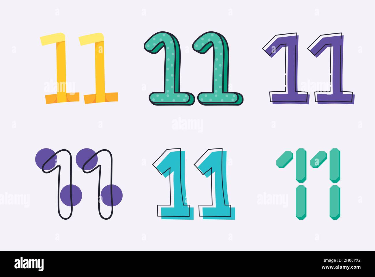 cute numbers eleven Stock Vector Image & Art - Alamy