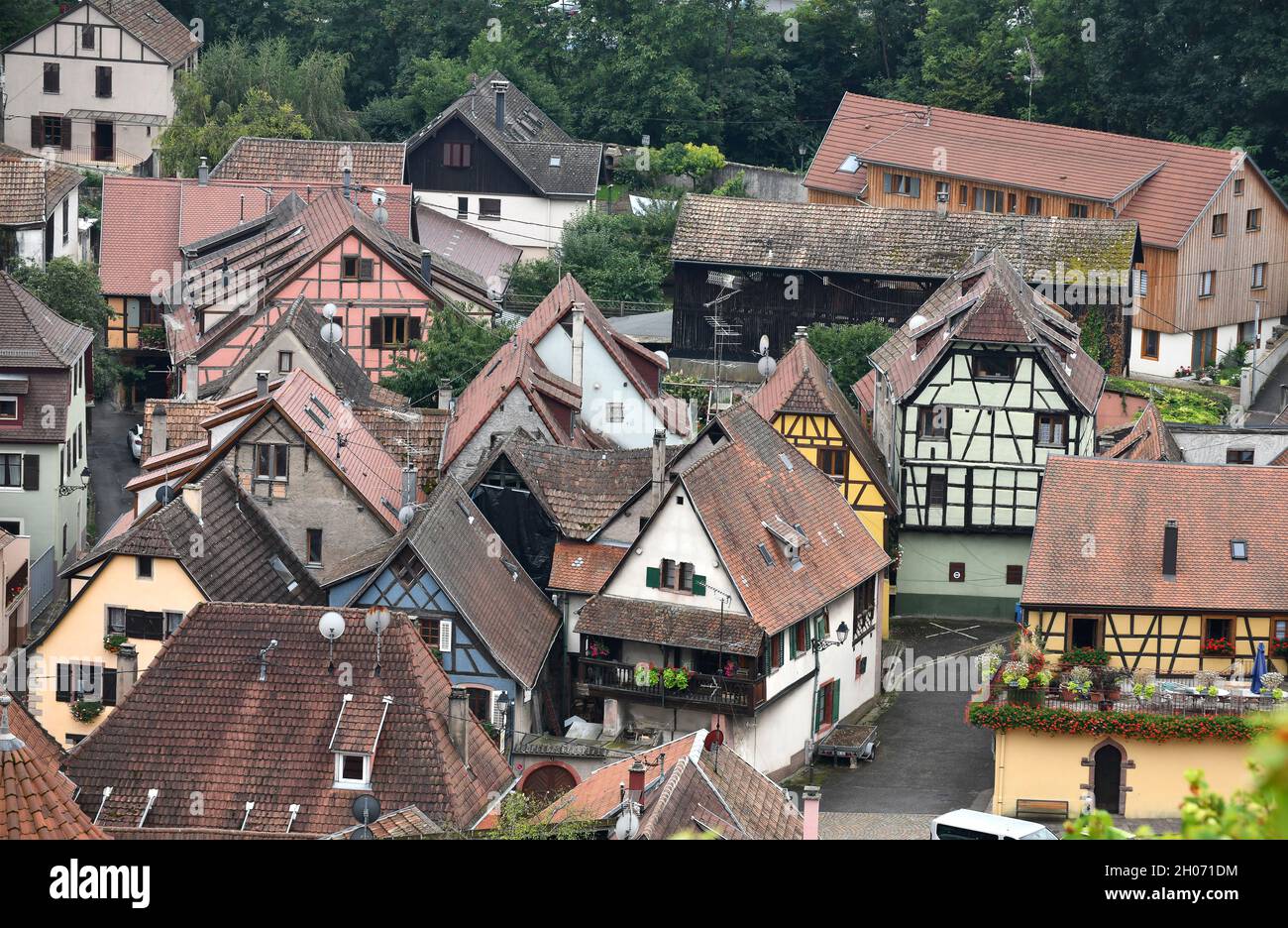 Aerial view of Ribeauvillé, Alsace, France Stock Photo - Alamy