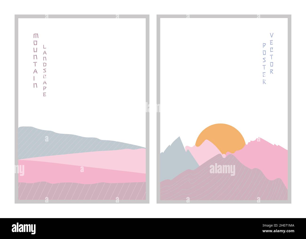 Abstract mountain landscape poster. Vector illustration. Posters Stock ...