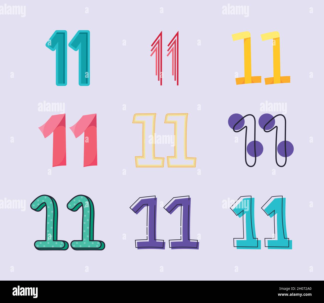 pretty numbers eleven Stock Vector Image & Art - Alamy