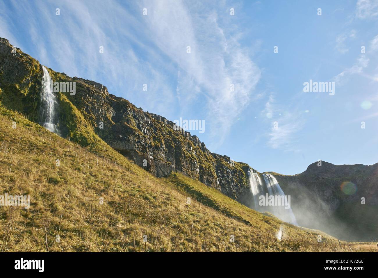 Icelandic autumn at seljalandsfoss waterfall landmark Stock Photo - Alamy