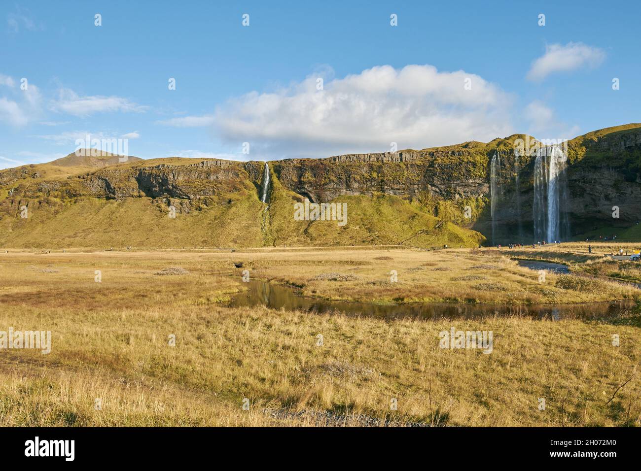 Icelandic autumn at seljalandsfoss waterfall landmark Stock Photo - Alamy