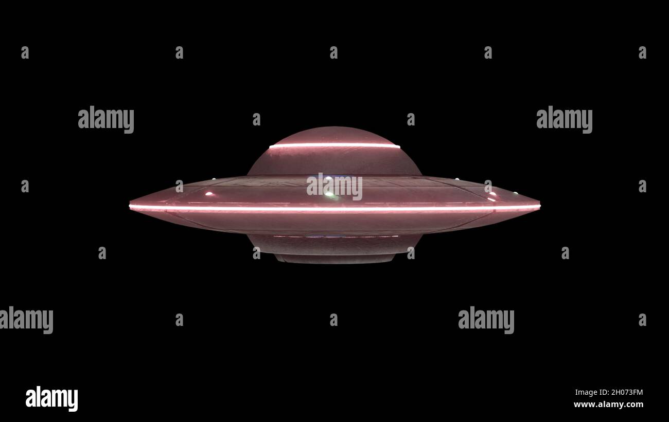 UFO rotating spacecraft with extraterrestrial visitors, Alien flying ...