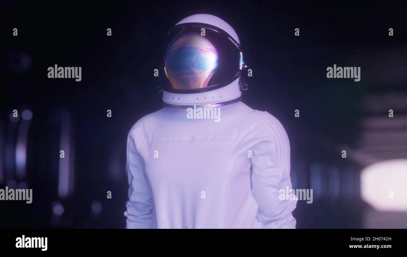 Astronaut wearing helmet inside space hi-res stock photography and ...
