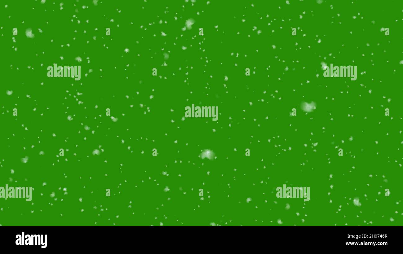 Realistic snowfall background isolated on green screen background. 3d ...