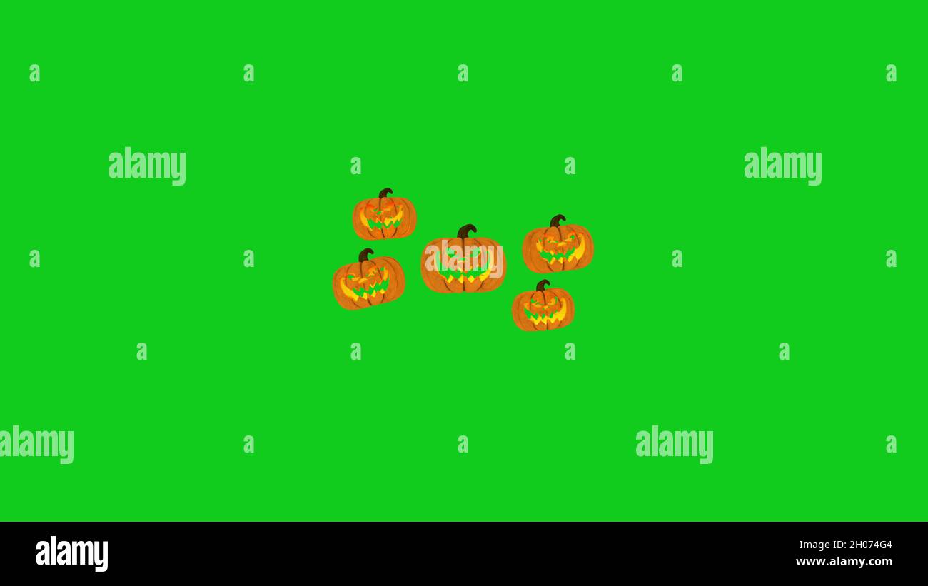 Halloween on a green screen background. 3d rendering Stock Photo - Alamy