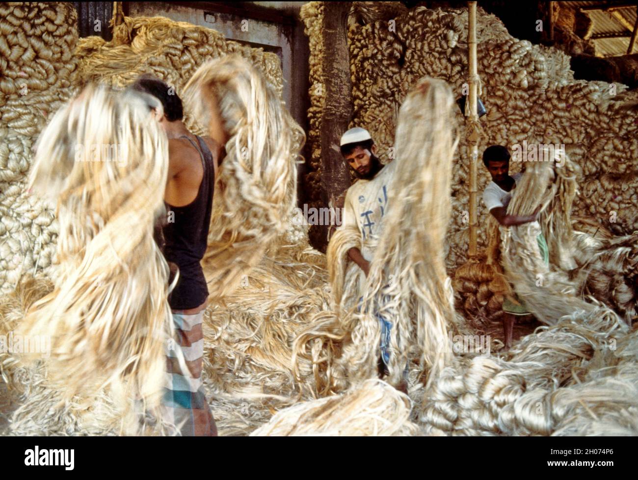 Men working at a cotton factory. Pakistan Stock Photo - Alamy
