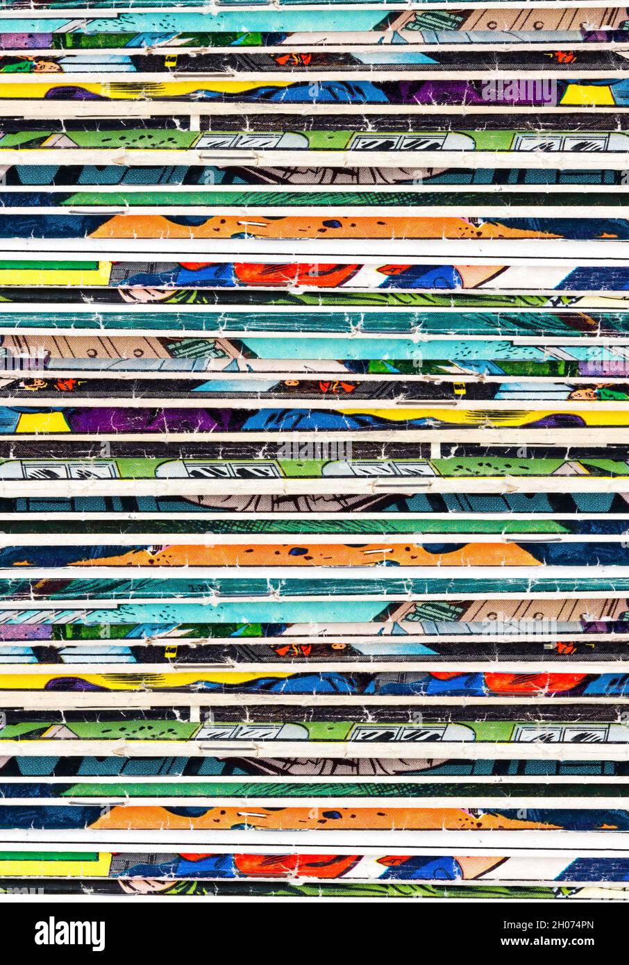 Big vertical stack of old comic books background pattern Stock Photo ...