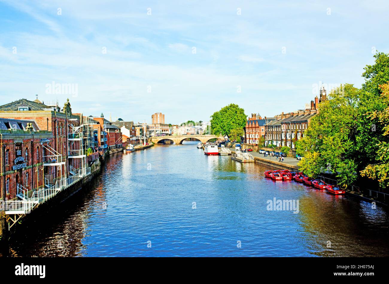 River Ouse looking towards Ouse Bridge, York, England Stock Photo - Alamy