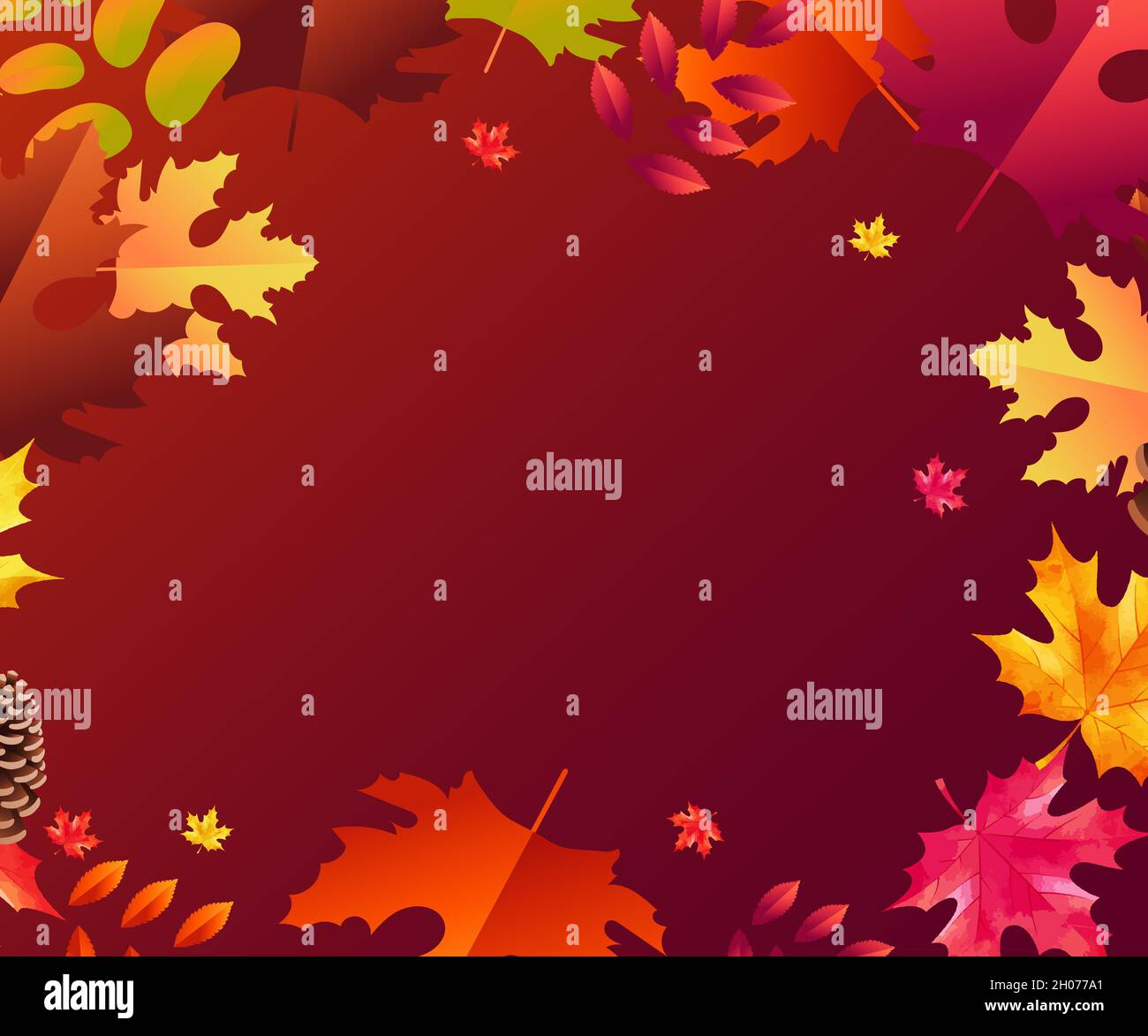 Abstract Autumn Background with colorful leaves and free space. Modern ...