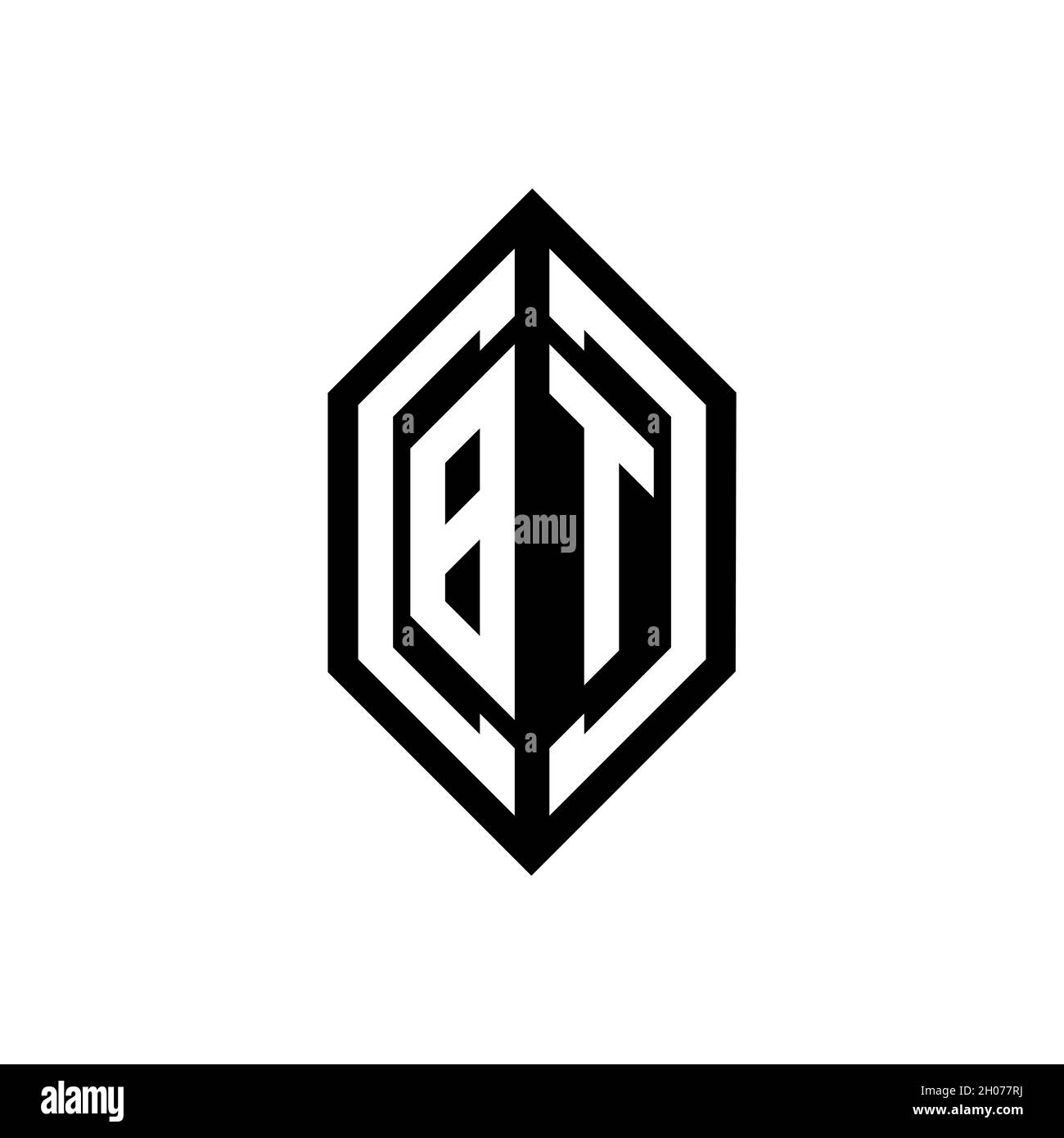 BT logo with geometric shape vector monogram design template isolated ...