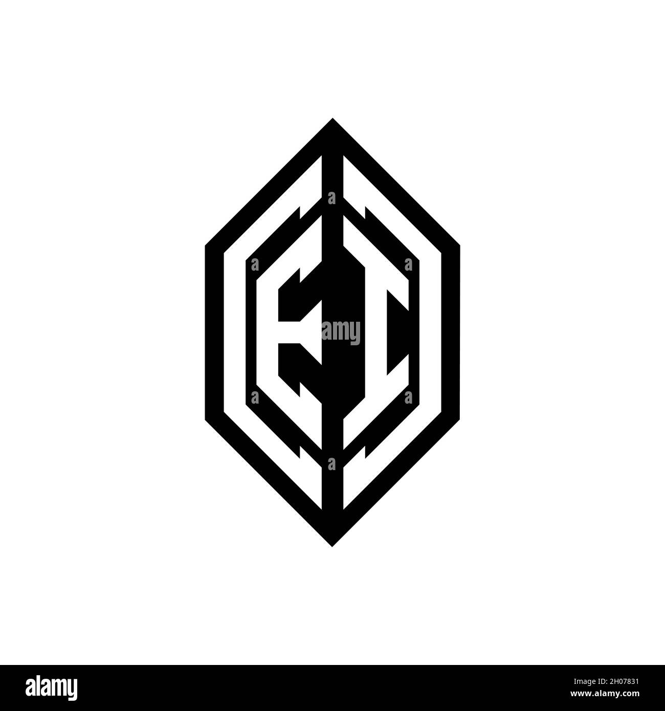 EI logo with geometric shape vector monogram design template isolated on white background Stock ...