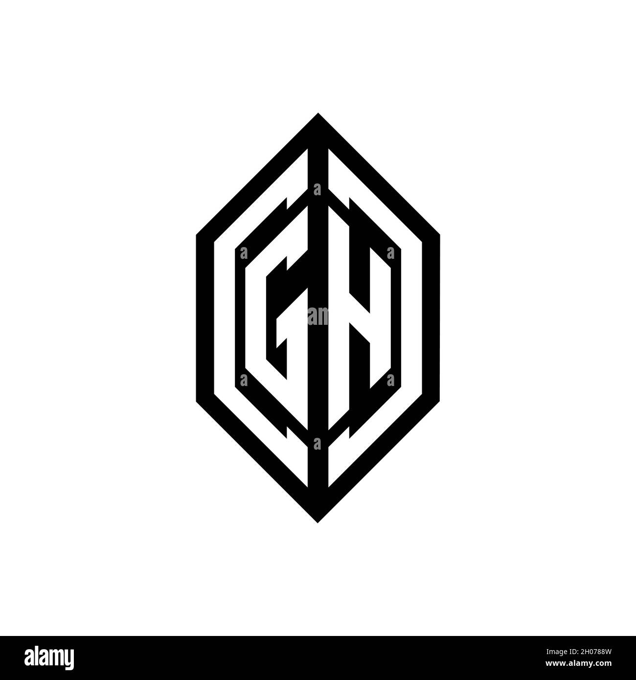 GH logo with geometric shape vector monogram design template isolated ...