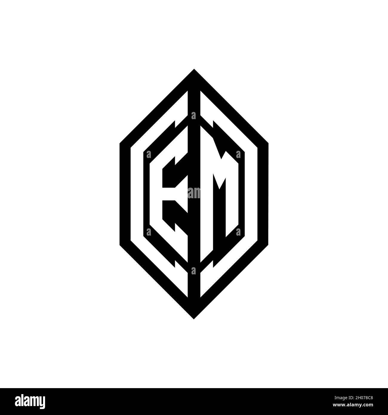 EM logo with geometric shape vector monogram design template isolated ...