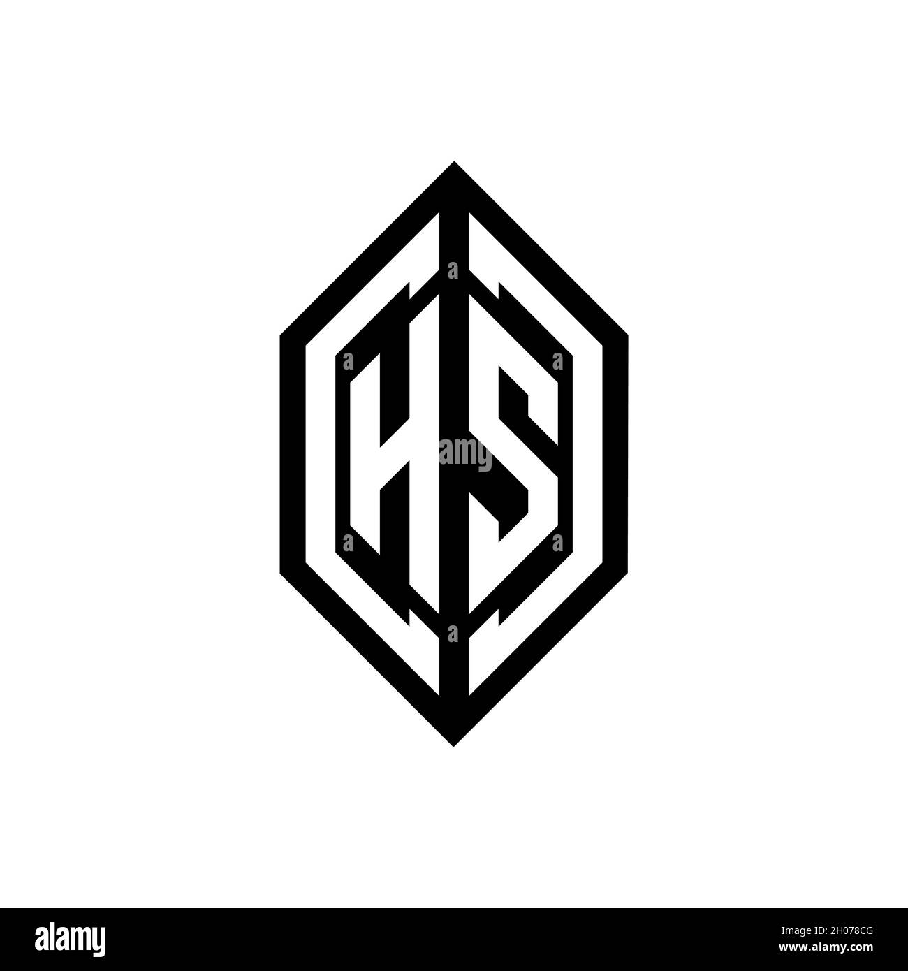 HS logo with geometric shape vector monogram design template isolated ...