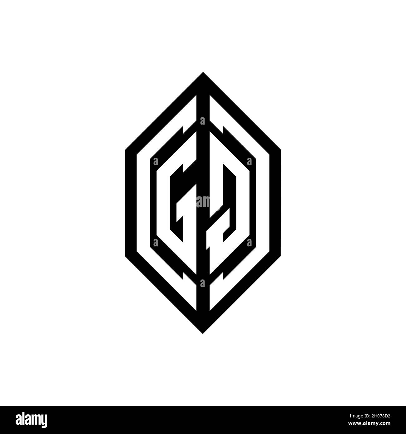 GQ logo with geometric shape vector monogram design template isolated ...