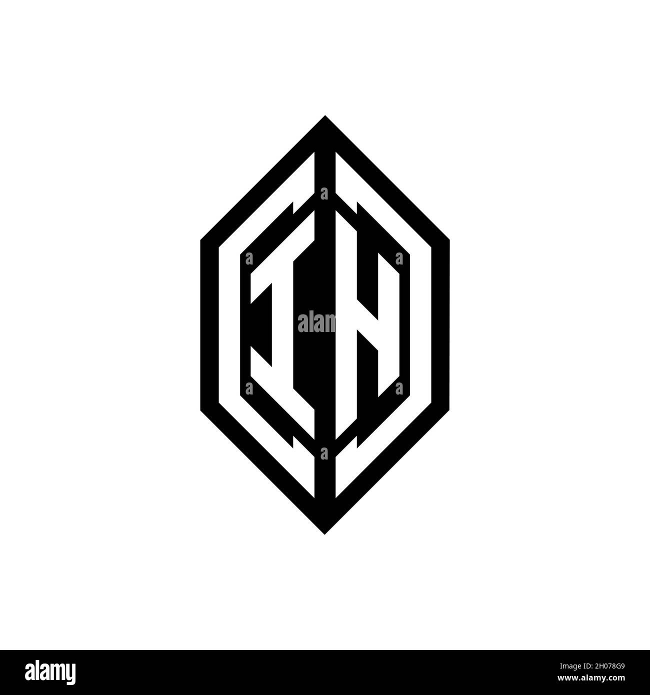 IH logo with geometric shape vector monogram design template isolated ...