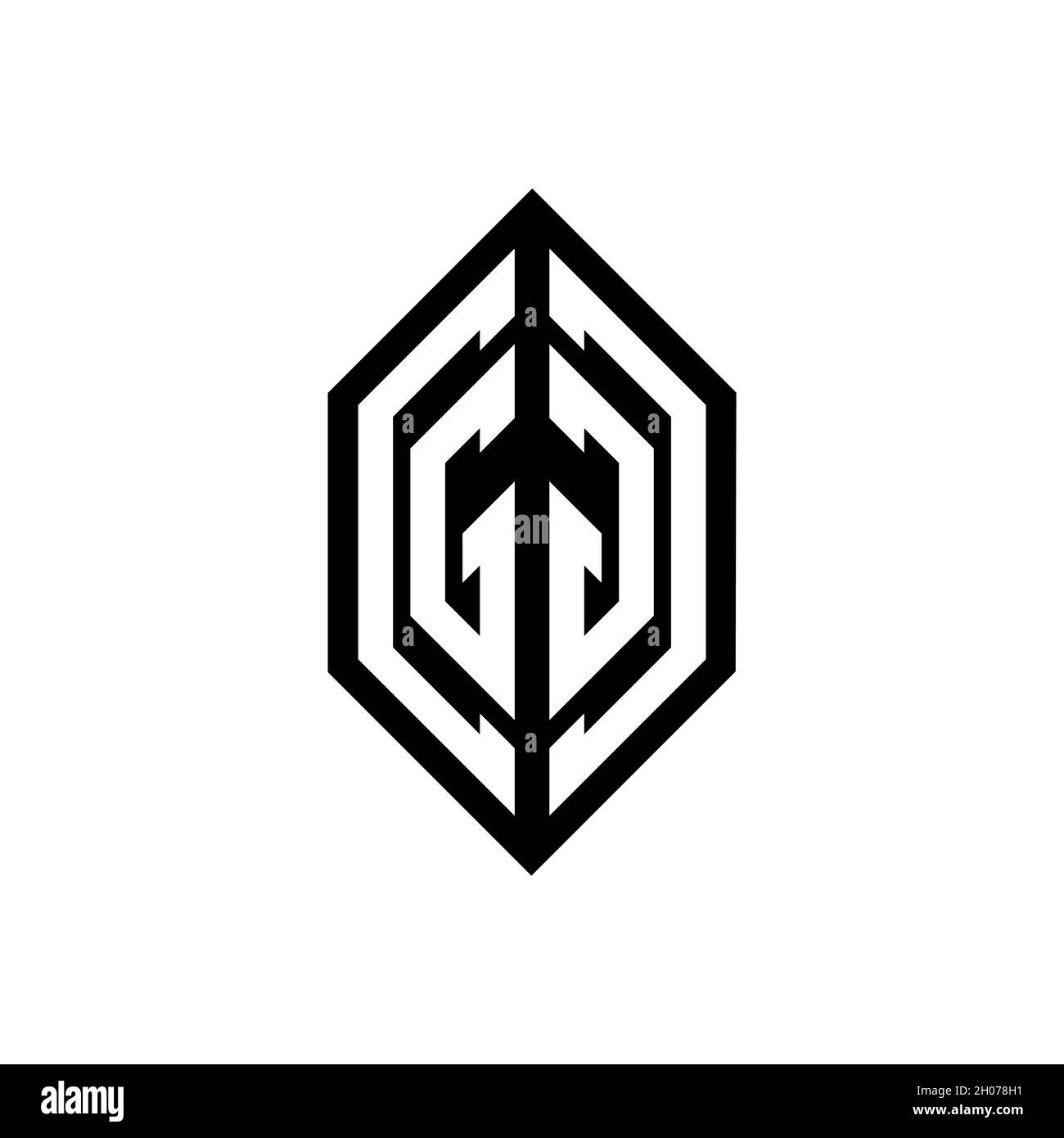 GG logo with geometric shape vector monogram design template isolated ...