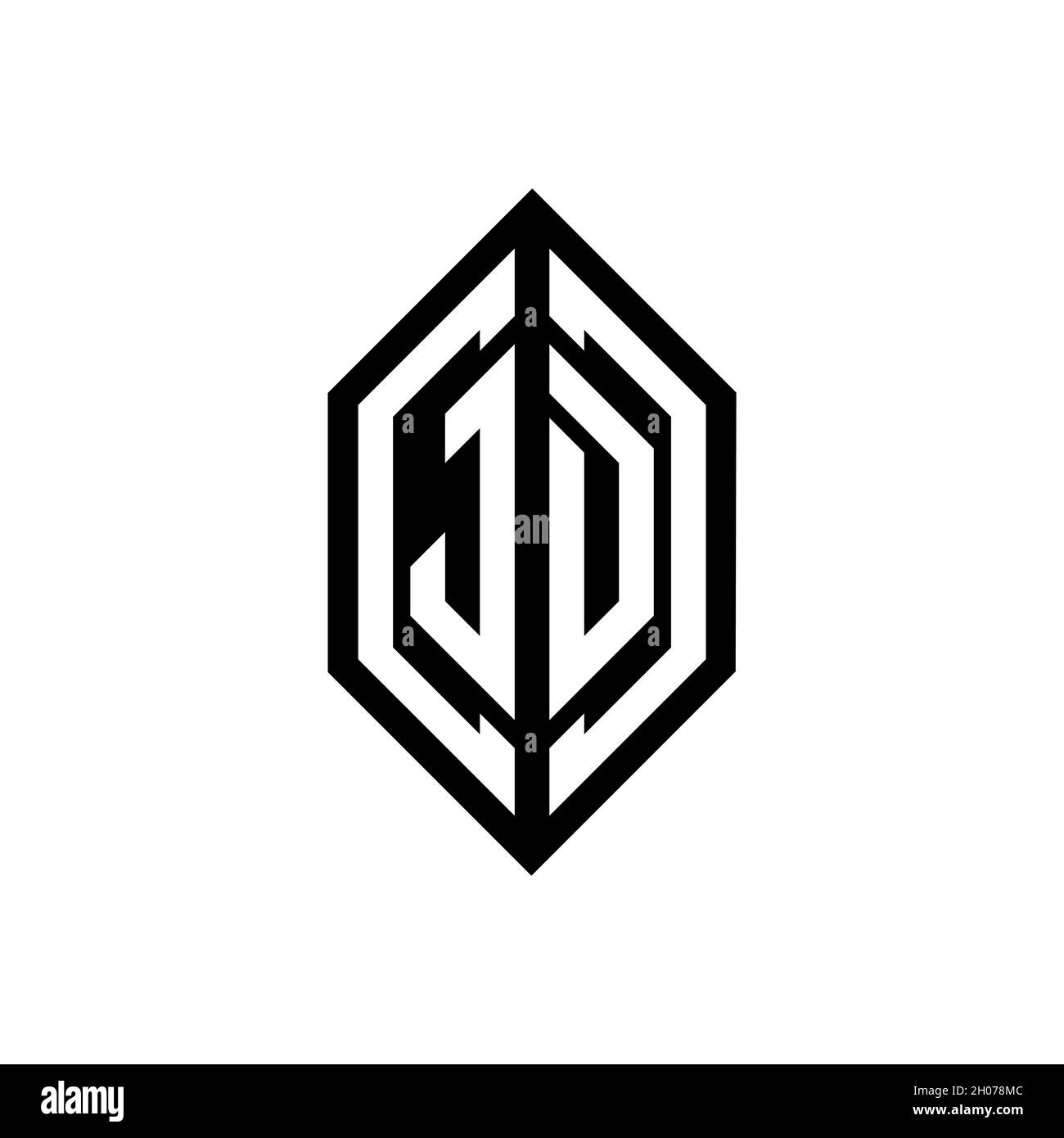 JD logo with geometric shape vector monogram design template isolated ...