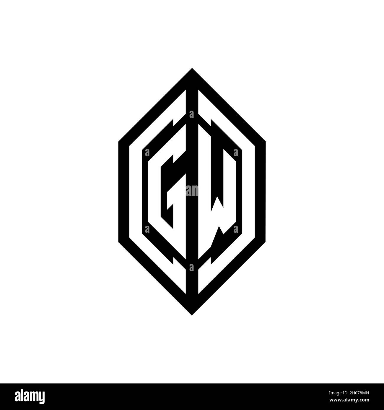 GW logo with geometric shape vector monogram design template isolated ...