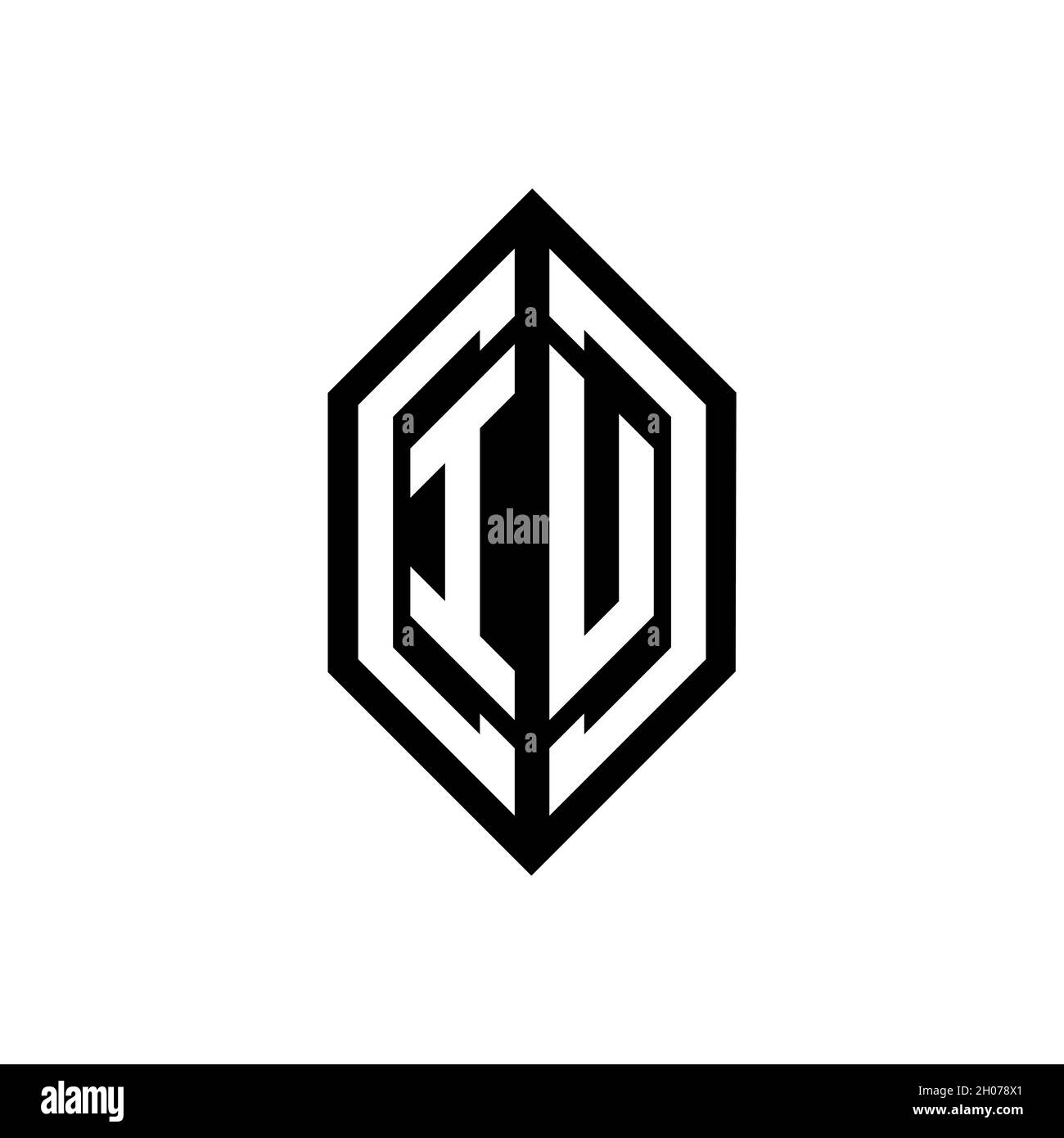 IU logo with geometric shape vector monogram design template isolated ...