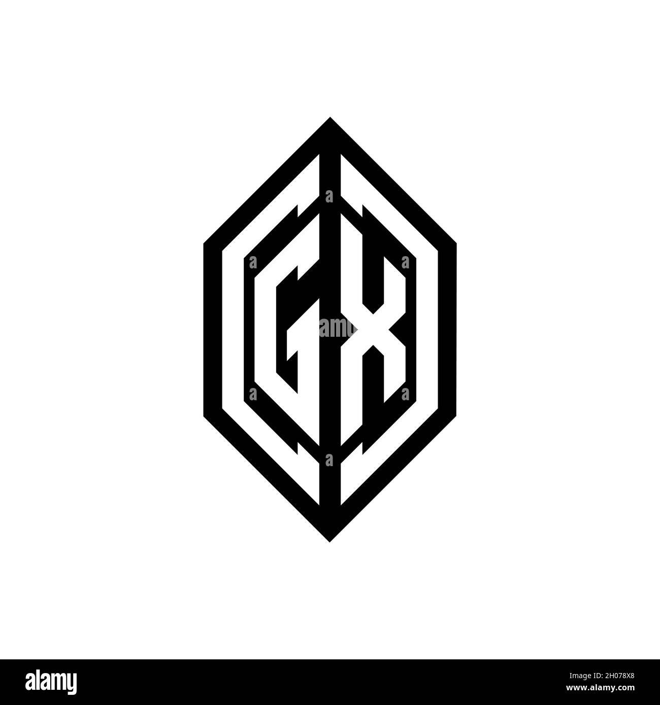 GX logo with geometric shape vector monogram design template isolated ...