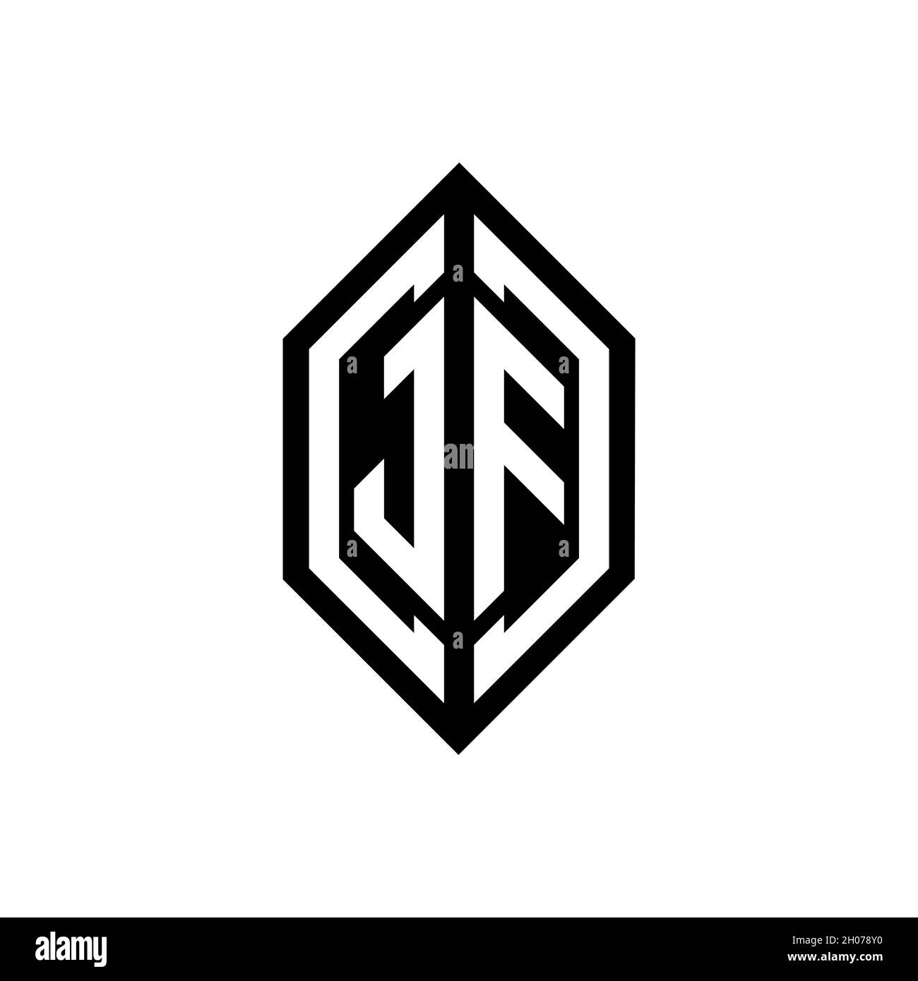 JF logo with geometric shape vector monogram design template isolated ...