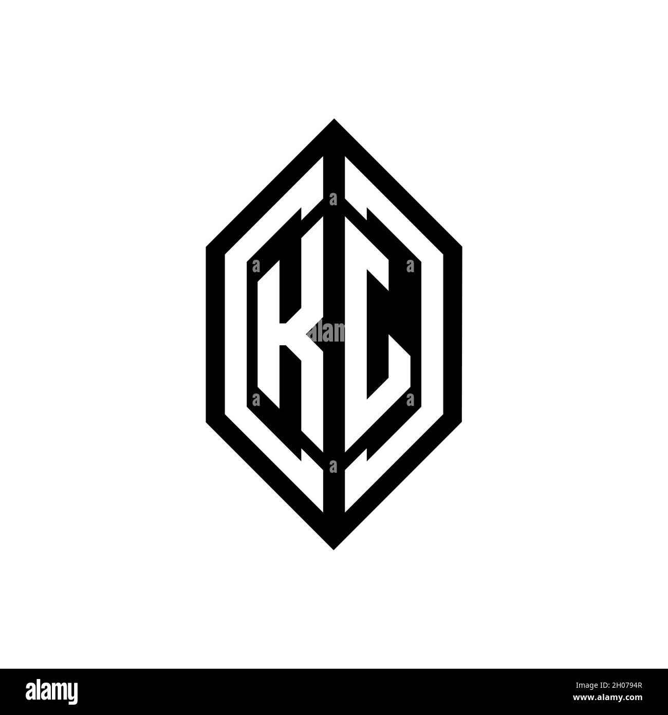 KJ logo with geometric shape vector monogram design template isolated ...