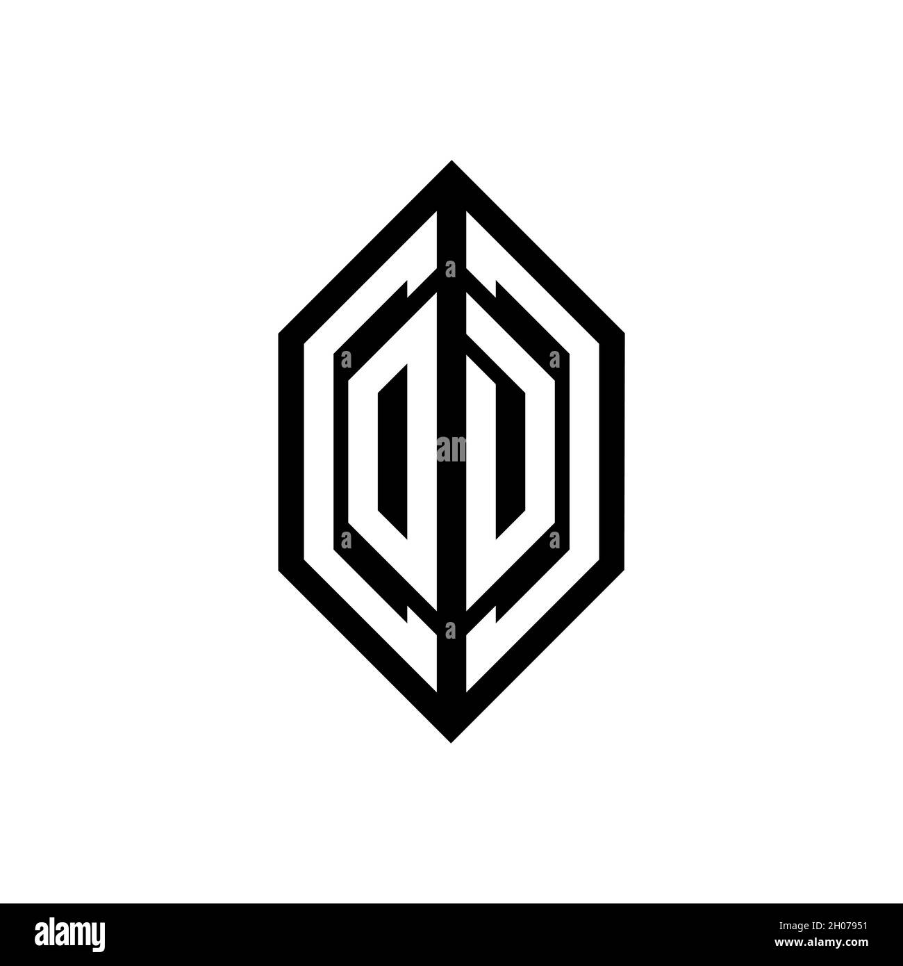OD logo with geometric shape vector monogram design template isolated ...