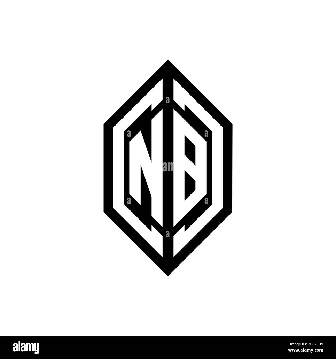 NB logo with geometric shape vector monogram design template isolated ...