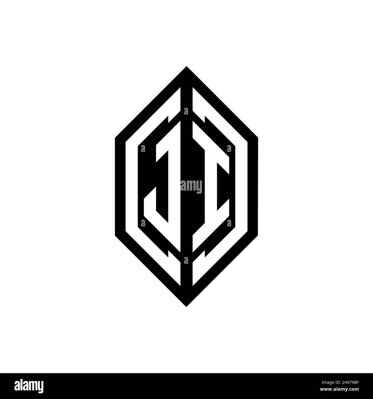 JI logo with geometric shape vector monogram design template isolated ...