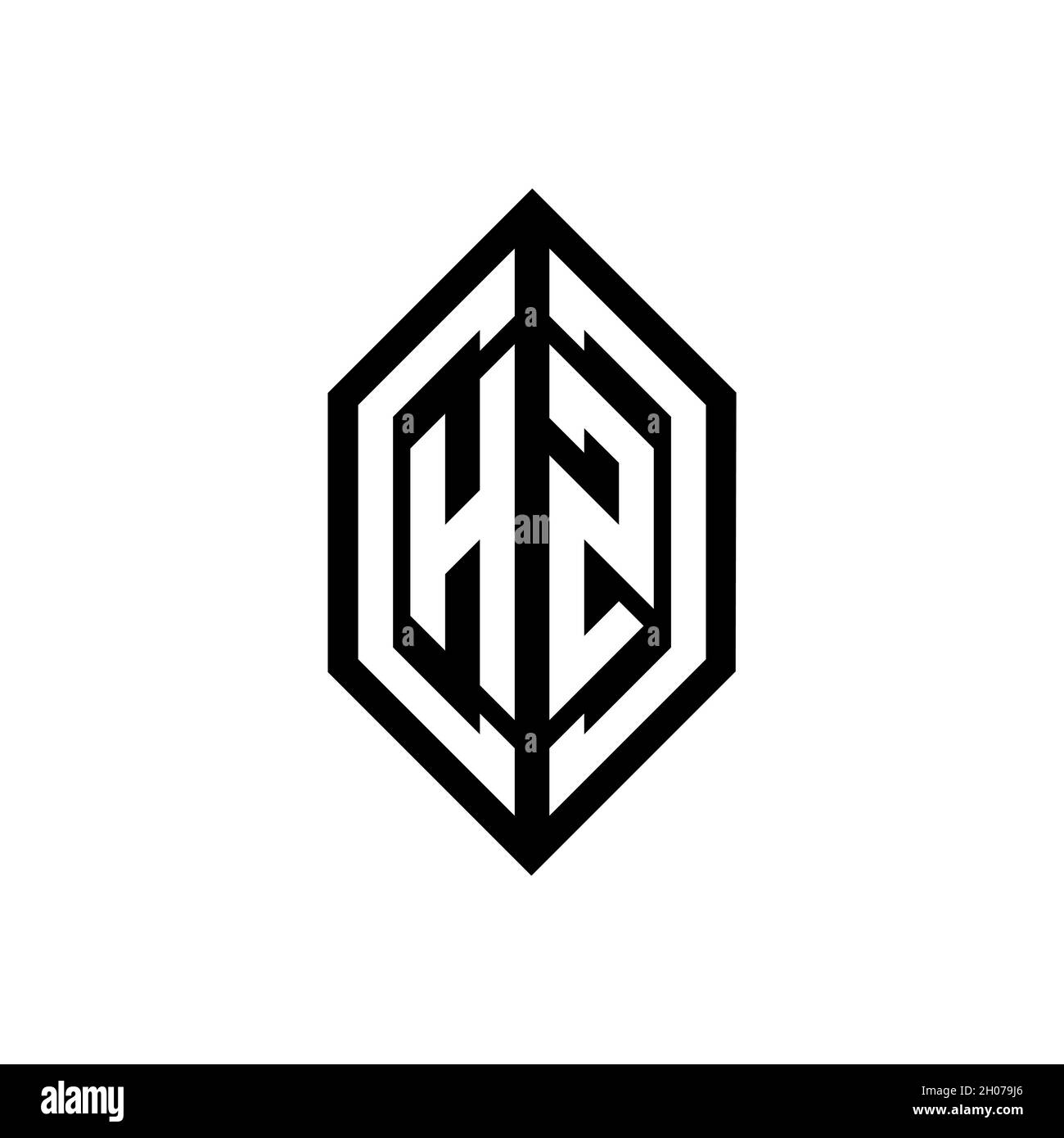 HZ logo with geometric shape vector monogram design template isolated on white background Stock ...