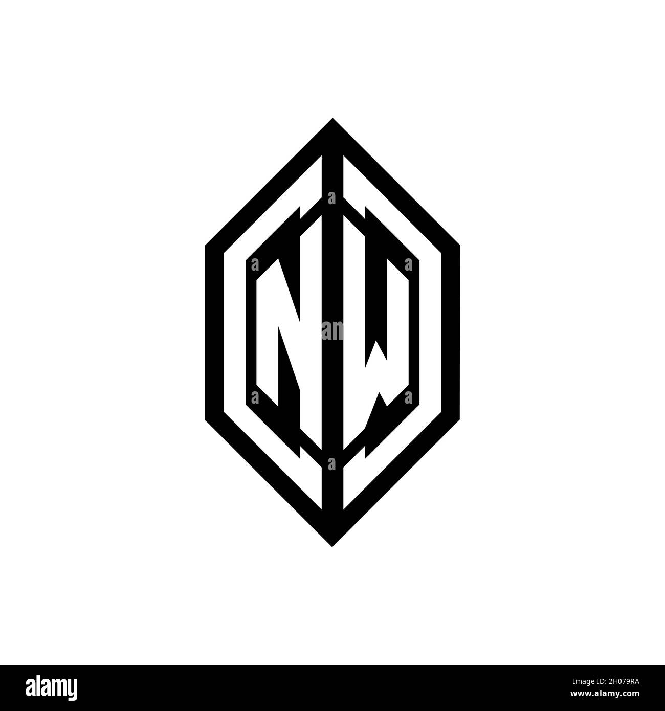 NW logo with geometric shape vector monogram design template isolated ...