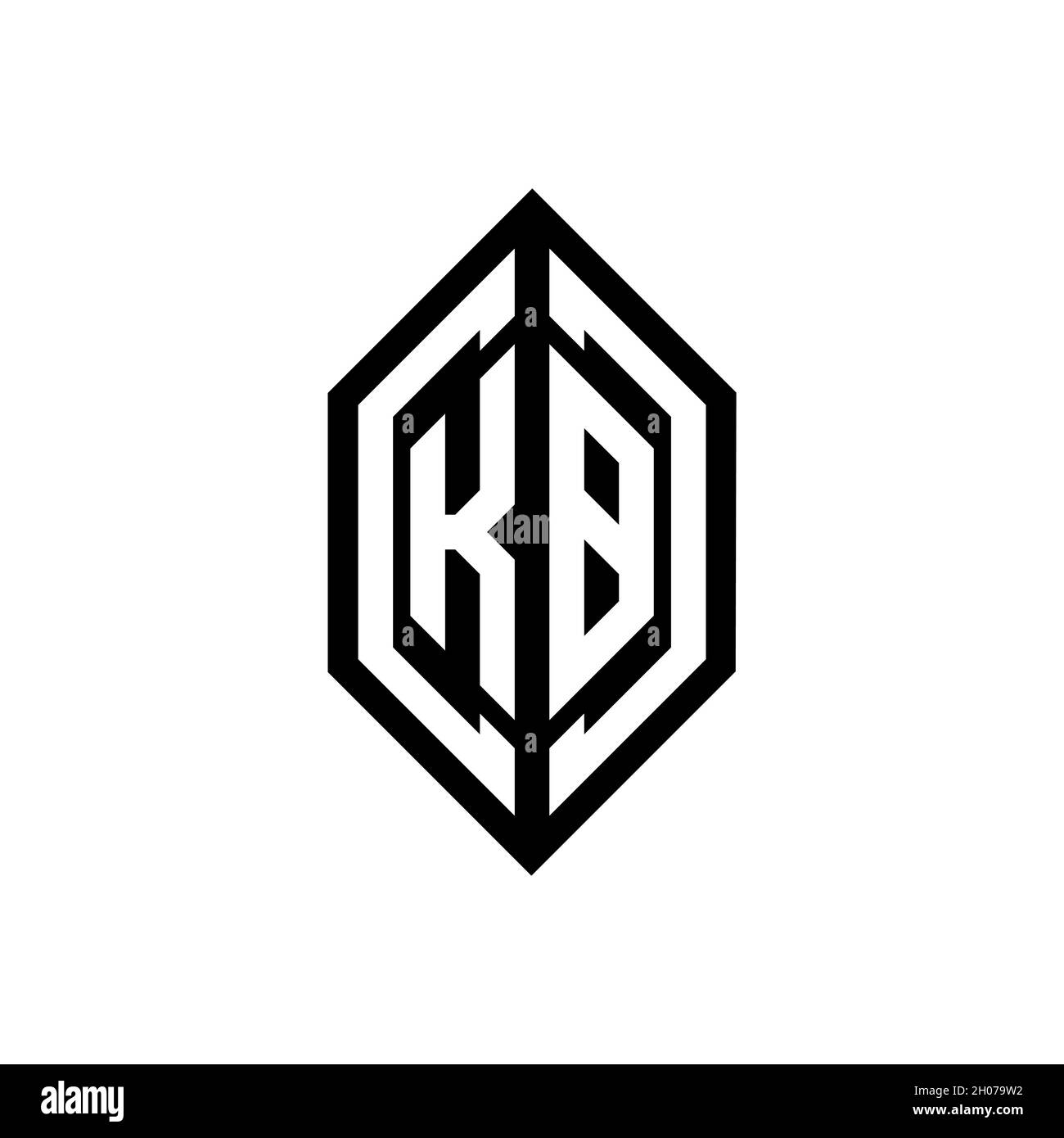 KB logo with geometric shape vector monogram design template isolated ...
