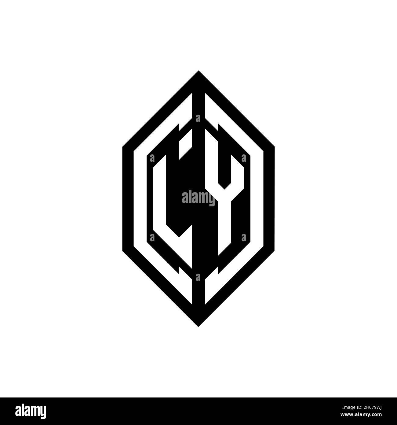LY logo with geometric shape vector monogram design template isolated on white background Stock ...