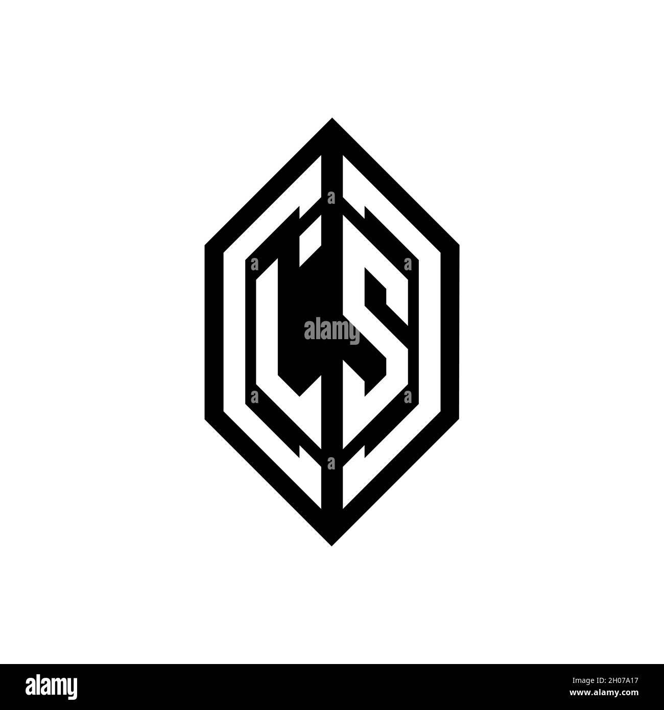 LS logo with geometric shape vector monogram design template isolated ...